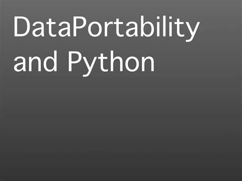 Europython 2008 Dataportability And Python Ppt