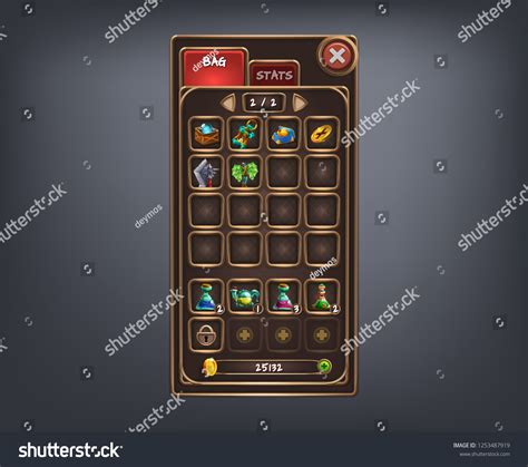 Example User Interface Rpg Game Vector Stock Vector Royalty Free 1253487919 Shutterstock