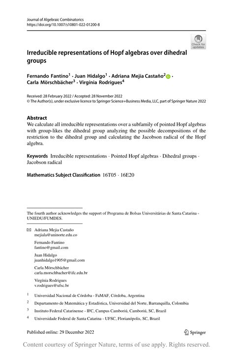 Irreducible Representations Of Hopf Algebras Over Dihedral Groups