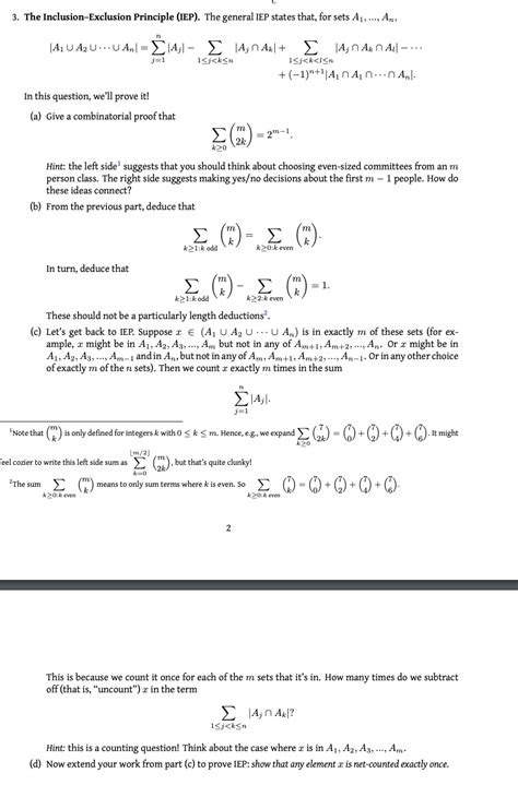 3 The Inclusion Exclusion Principle Iep The