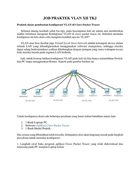 Praktek Dasar Pembuatan Konfigurasi Vlan Di Cisco Packet Tracer Pdf