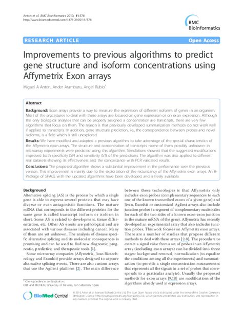 Pdf Improvements To Previous Algorithms To Predict Gene Structure And Isoform Concentrations