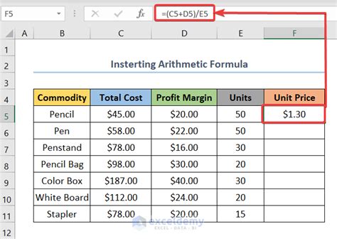 How To Calculate Unit Price In Excel 3 Quick Methods Exceldemy