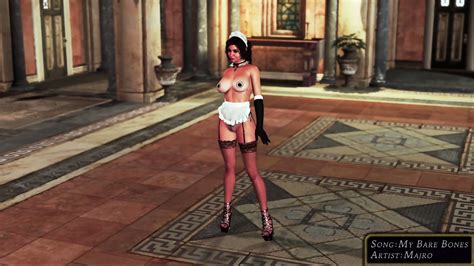 Sultry Tonned Lara Croft In Maid Uniform Welcomes Guests At Country Villa Lora Black