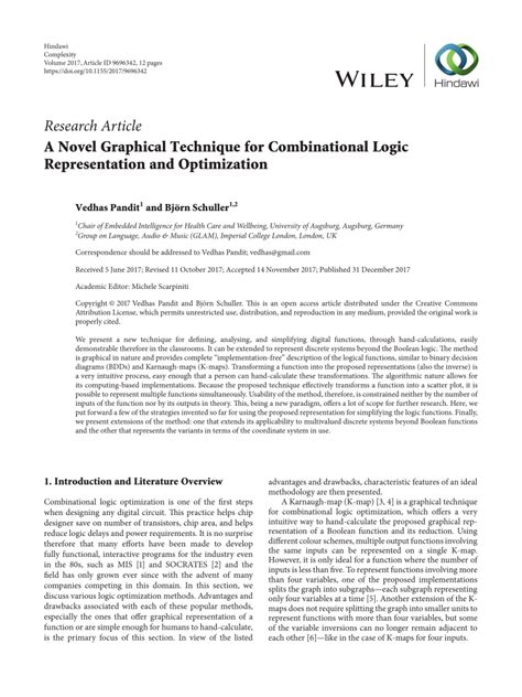 Pdf A Novel Graphical Technique For Combinational Logic Representation And Optimization