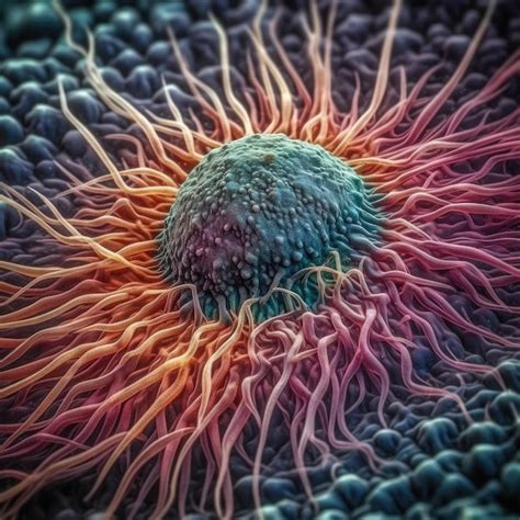 Cilios Vívidos En La Superficie Celular En Vista Microscópica 4k Ideal