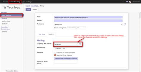 Odoo Mass Mailing With Other Outgoing Server Webkul