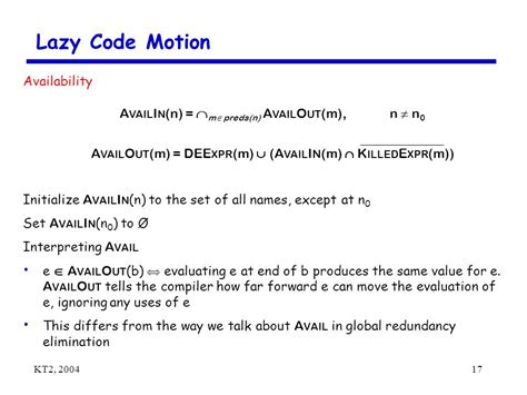 Partial Redundancy Elimination And Lazy Code Motion Ppt Download
