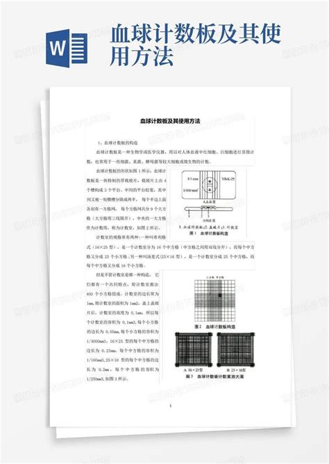 血球计数板及其使用方法word模板下载 编号qoovxpkj 熊猫办公