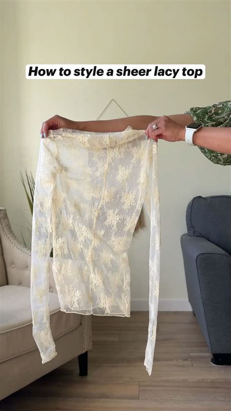 How To Style A Sheer Lacy Top Sheer Lace Top Outfit Lace Shirt