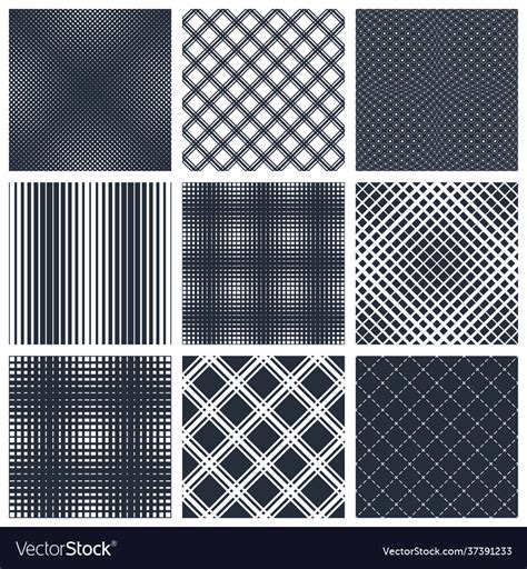 Minimal Simple Geometric Seamless Patterns Set Vector Image