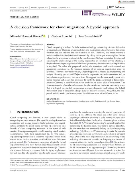 A Decision Framework For Cloud Migration A Hybrid Approach Researchback