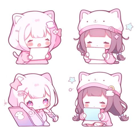 Premium Ai Image Cartoon Character Of A Girl With Different Expressions On Her Face Generative Ai