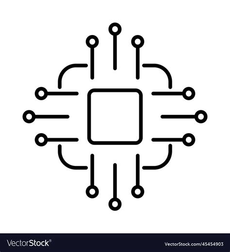Chip Connection Network Icon On Royalty Free Vector Image