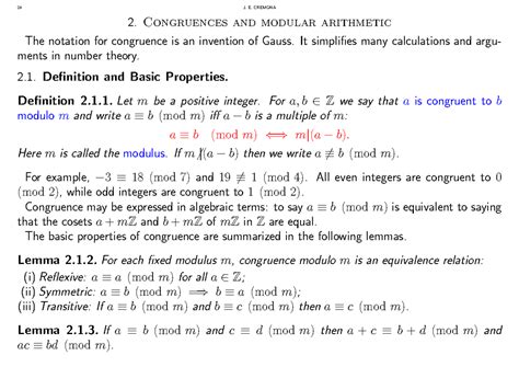 Ma257 Ch2 Large Notes 24 J E Cremona Congruences And Modular