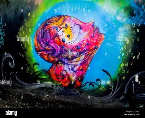 Colourful Graffiti Wall Art By An Unknown Artist In Salvador Brazil