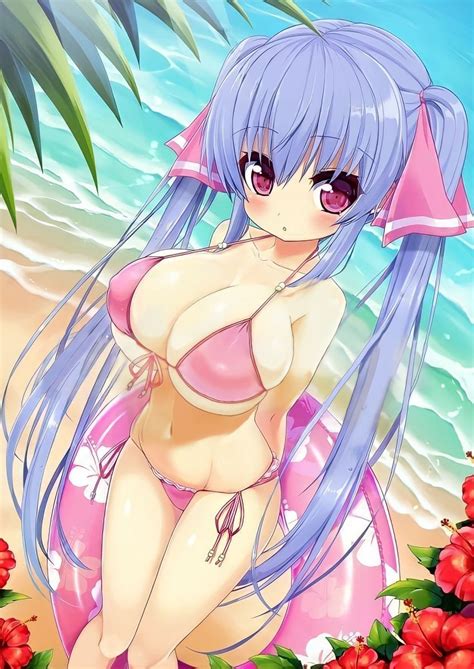 Rule 34 Arms Behind Back Barely Contained Beach Big Breasts Bikini