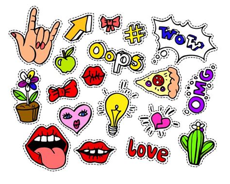 Heart Nineties Patch Royalty Free Vector Image