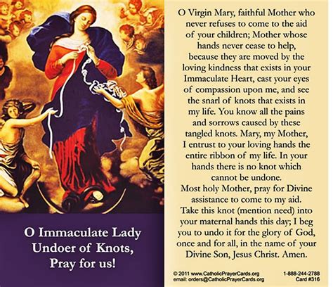 Printable Mary Undoer Of Knots Prayer Printable Templates