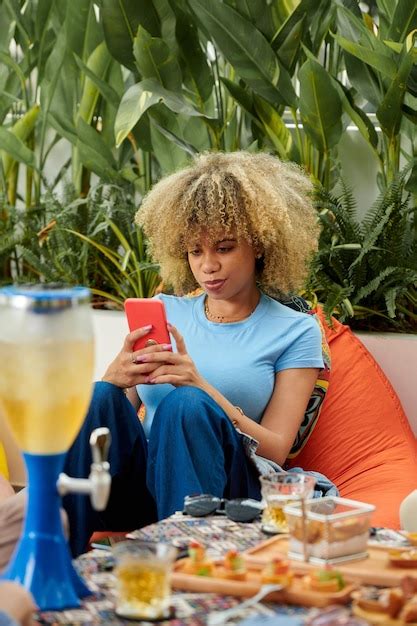 Premium Photo Woman Checking Social Media