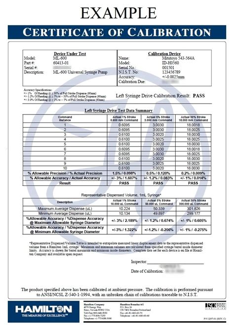 Nist Traceable Calibration Certificate Certificate Of 45 Off