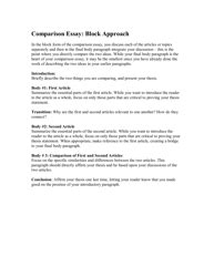 Comparison Essay Block Approach Download Printable PDF Templateroller