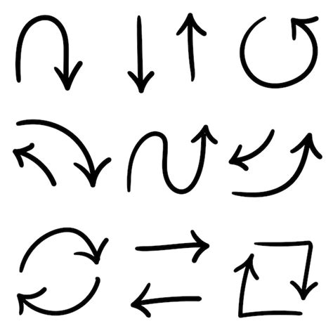 Premium Vector Selection Of Hand Drawn Pointer Mark