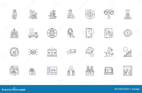 Joint Venture Line Icons Collection Partnership Collaboration Alliance Synergy Merger