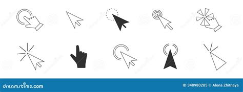 3d Click Cursors Three Dimensional Objects Yellow Arrows Different