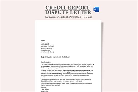 Credit Dispute Letter Credit Dispute Form Letter Credit Dispute Letter