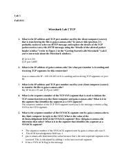 Wireshark Lab Lab Fall Wireshark Lab TCP What Is The IP Address And TCP Port