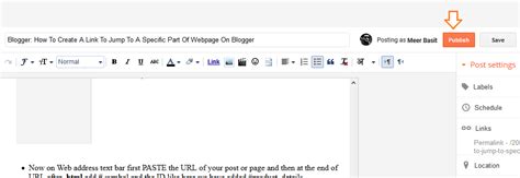 Blogger How To Create A Link To Jump To A Specific Part Of Webpage On Blogger
