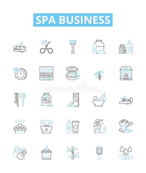 Spa Business Vector Line Icons Set Spa Business Relaxation Massage