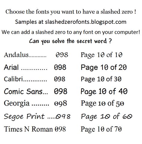 Chose The Fonts You Want To Have A Slashed Zero At Slashedzerofonts