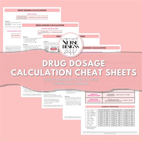 Nursing Dosage Calculations Template Etsy