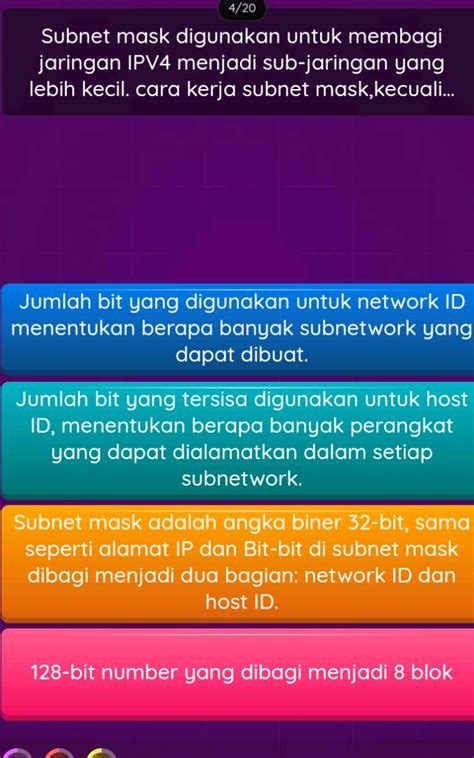 4 20 Subnet Mask Digunakan Untuk Membagi StudyX