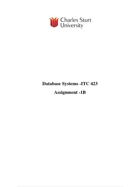 Itc423 Assignment 01 Pdf Relational Database Databases