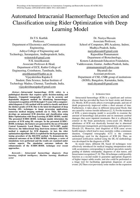 PDF Automated Intracranial Haemorrhage Detection And Classification