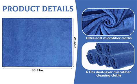 Anmrept 6 Pcs Extra Large Microfiber Cleaning Cloth