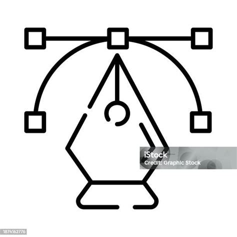 펜 도구의 창의적인 아이콘인 현대적인 플랫 스타일을 손에 넣으십시오 곡선에 대한 스톡 벡터 아트 및 기타 이미지 곡선 디자인 디자인 전문가 Istock
