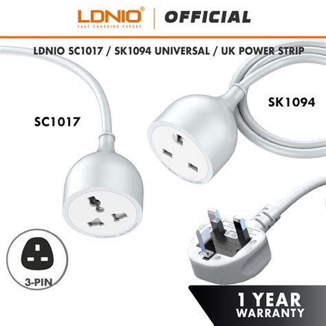Ldnio Sc Sk Universal Uk Power Strip With M Extension Power Cord One Way Power