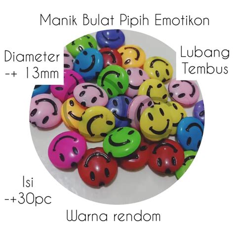 Manik Bulat Pipih Emotikon Lazada Indonesia
