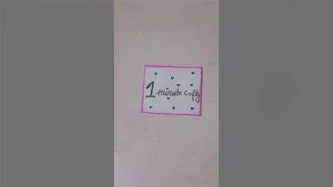 Cute 1 Minute Crafty Card Idea Diy Ceaft Shorts Youtube
