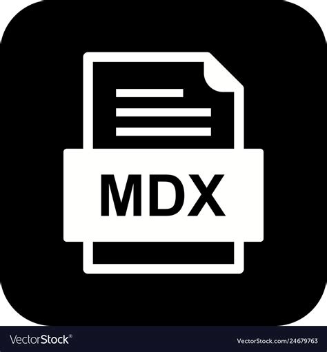 mdx file document icon royalty free vector image