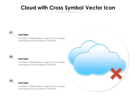 Cloud With Cross Symbol Vector Icon Ppt Powerpoint Presentation Model