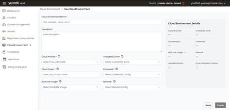 Cloud Environment Yeedu Documentation