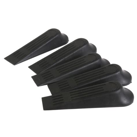 5pcs Black Door Stops Stoppers Wedges Jam Block Ho Vicedeal