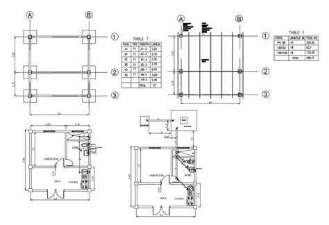 House Plan And Foundation Detail 2d View Cad Construction Block Layout Autocad File Artofit