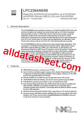 LPC2368 Datasheet PDF NXP Semiconductors