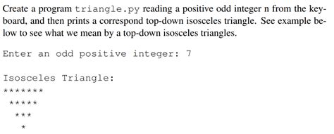 solved create a program triangle py reading a positive odd